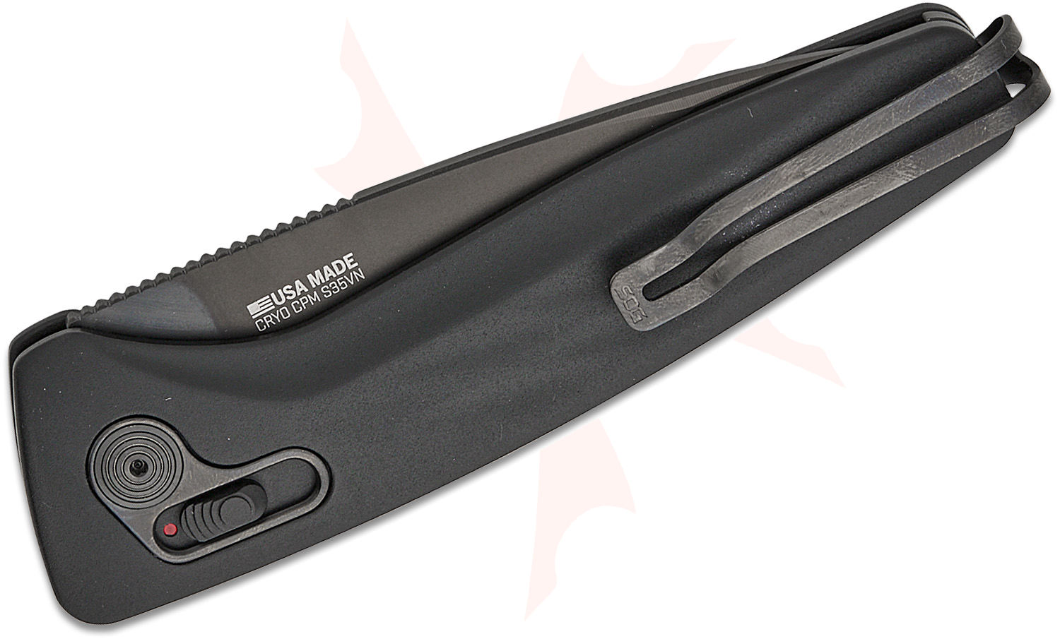 SOG One-Zero AU AUTO Folding Knife 3.11" S35VN Black TiNi Drop Point ...