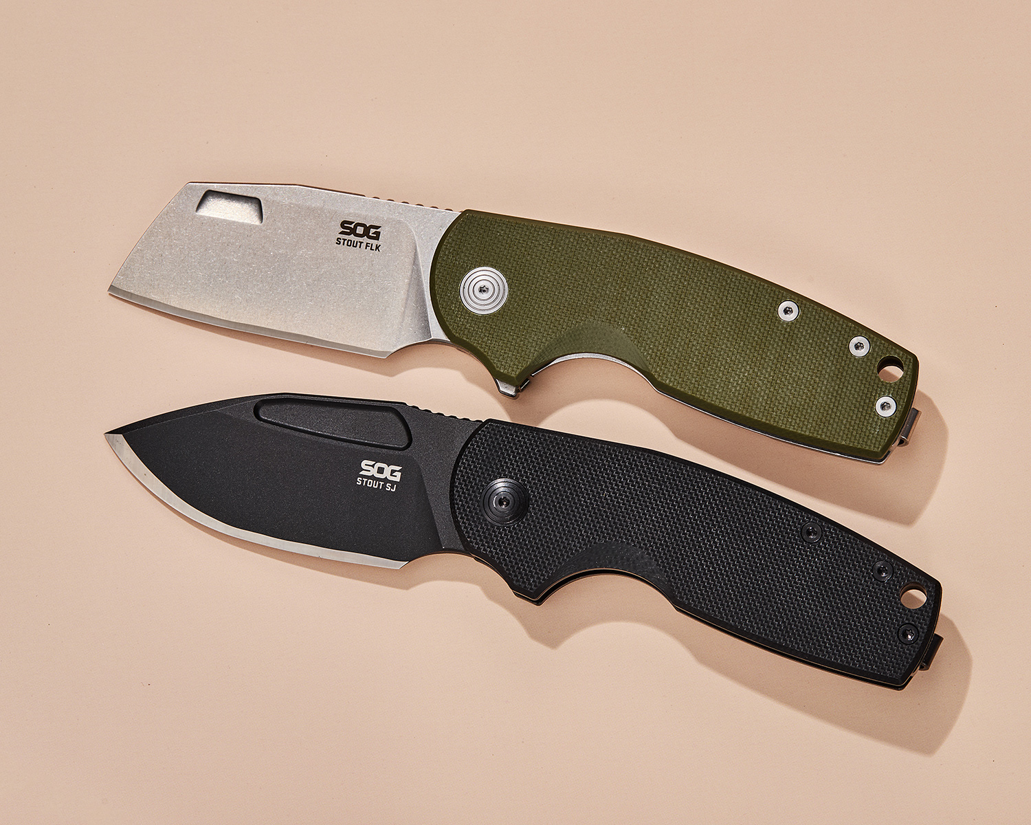 SOG Stout SJ Blackout Slipjoint Folding Knife 2.62" D2 Black Clip Point ...