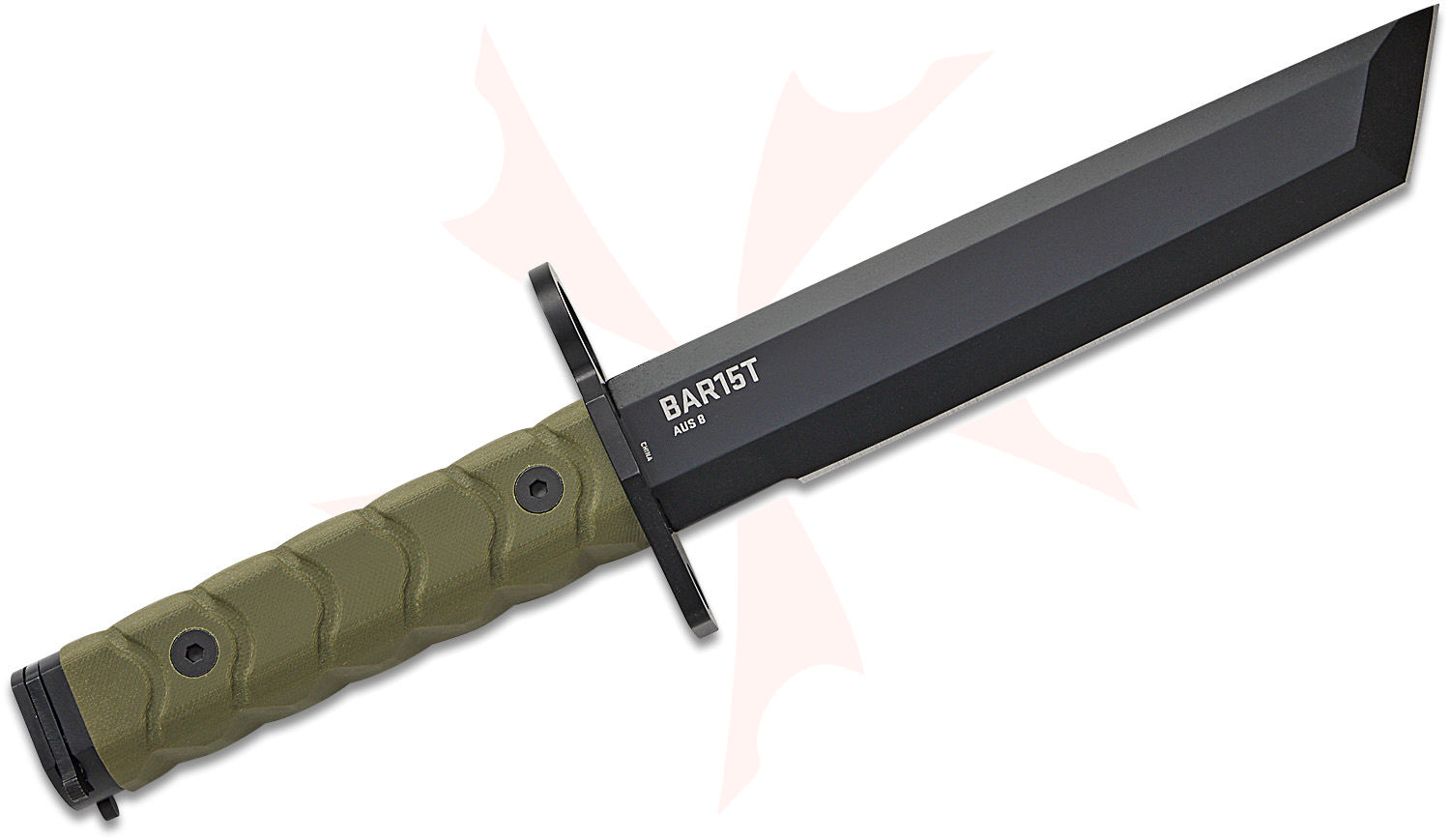 SOG BAR15T Bayonet Fixed Blade Knife 7.1" Black PVD Tanto Blade, OD ...