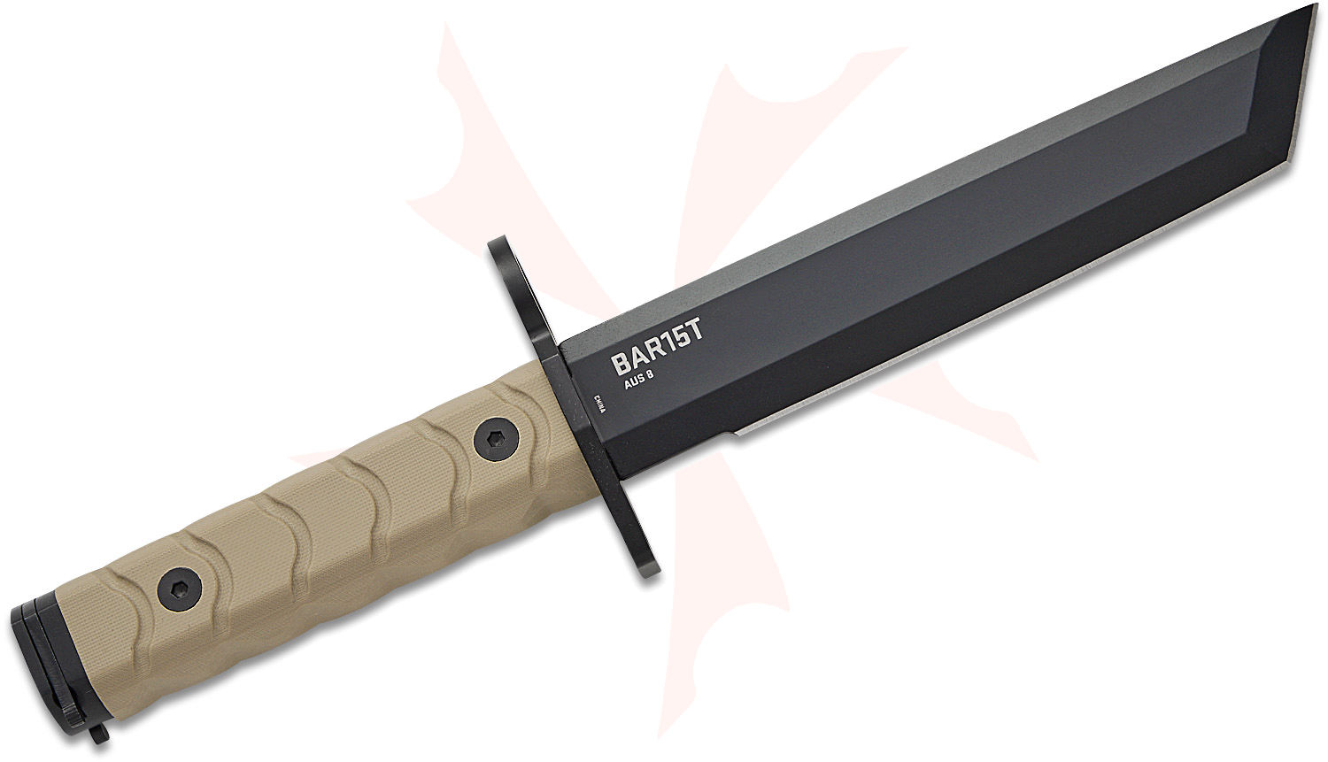 SOG BAR15T Bayonet Fixed Blade Knife 7.1" Black PVD Tanto Blade, Flat ...