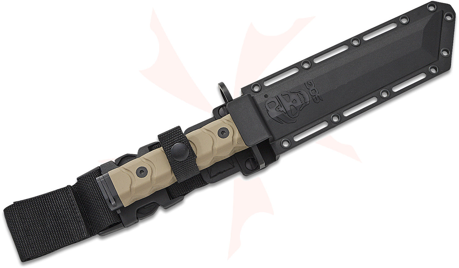 SOG BAR15T Bayonet Fixed Blade Knife 7.1" Black PVD Tanto Blade, Flat ...