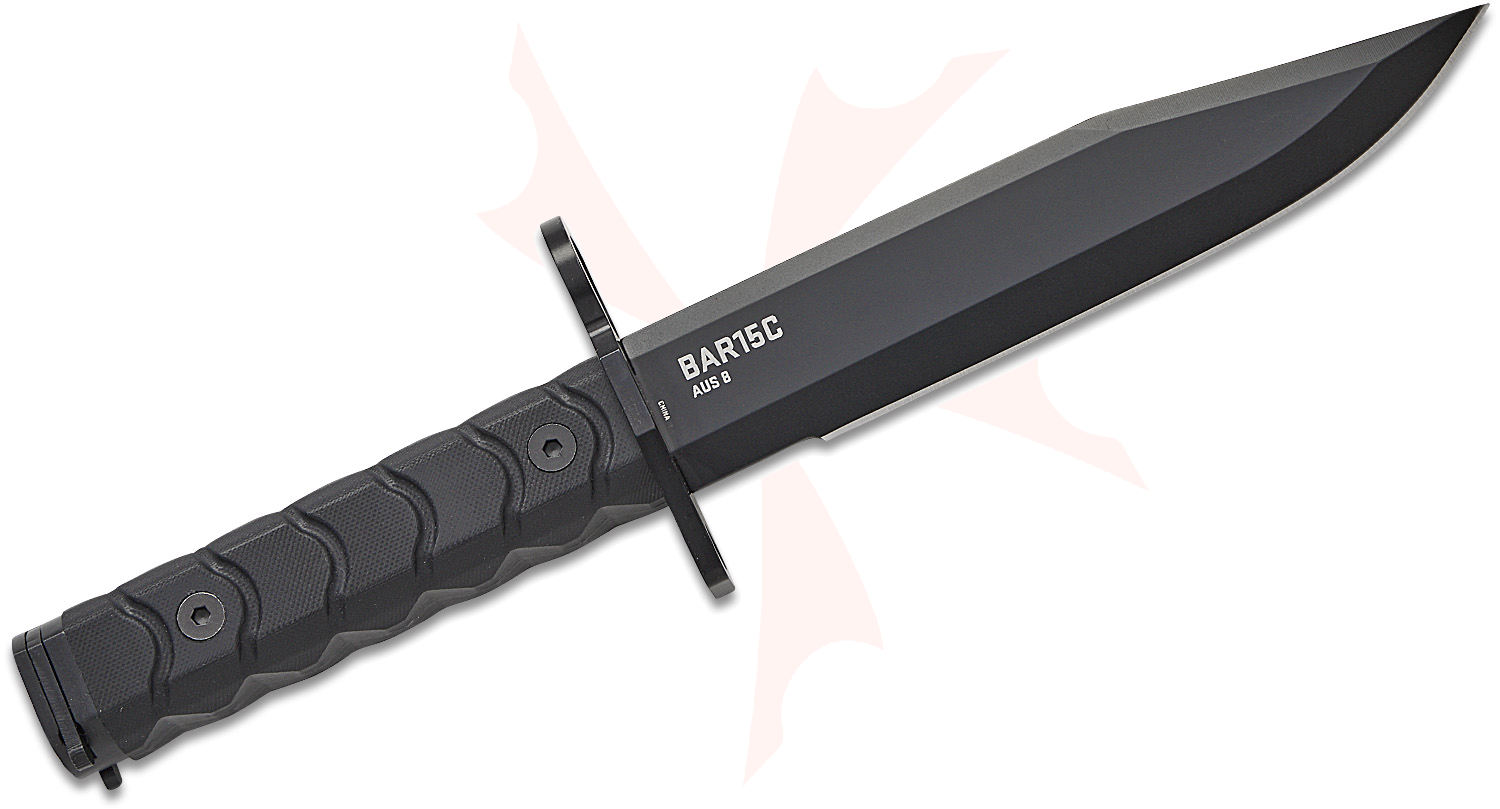 SOG BAR15T Bayonet Fixed Blade Knife 7.1" Black PVD Bowie Blade, Black ...