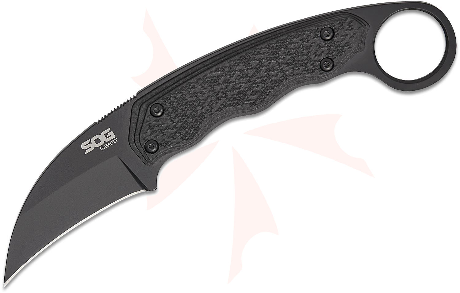 SOG Gambit 2.0 Karambit Fixed Blade Knife 2.58" Black PVD Hawkbill ...