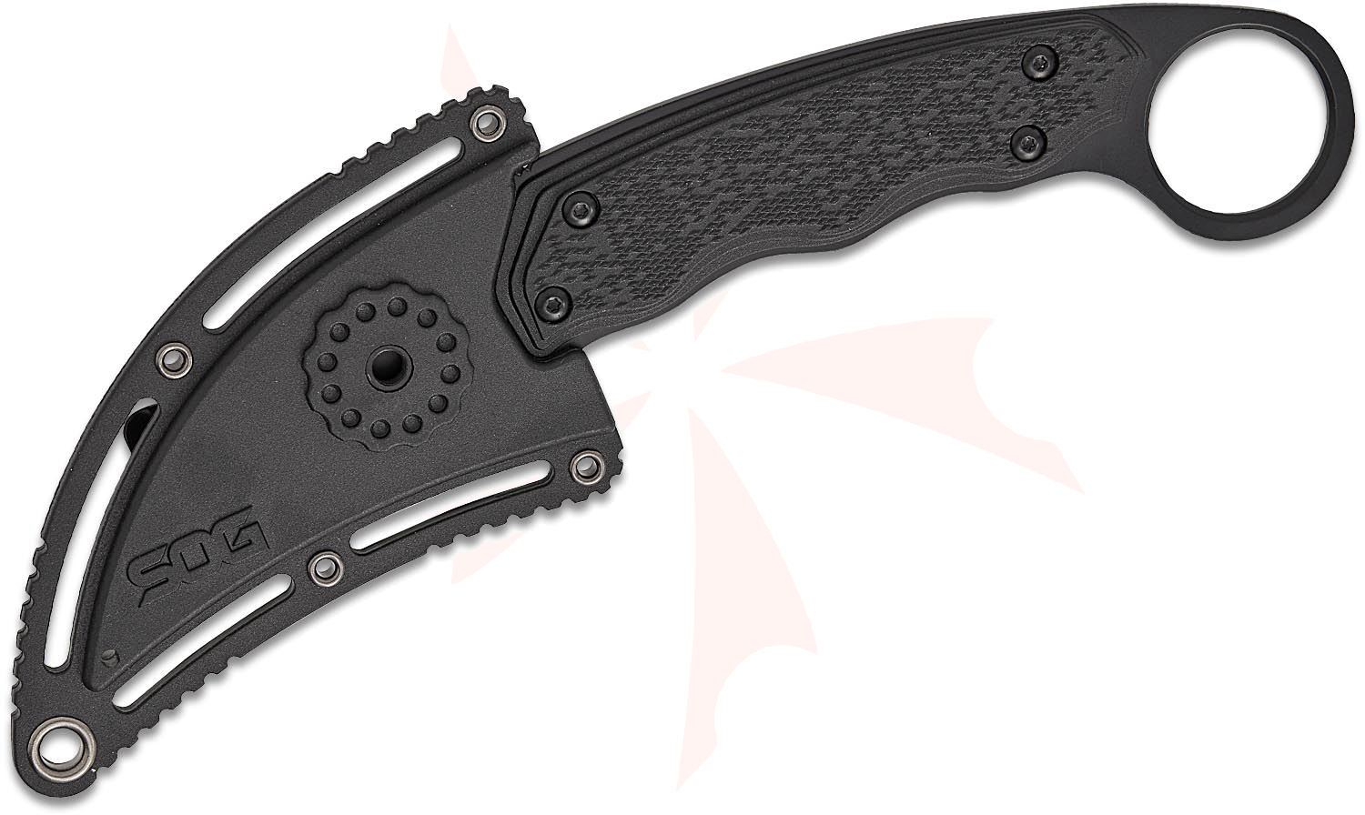 SOG Gambit 2.0 Karambit Fixed Blade Knife 2.58" Black PVD Hawkbill ...