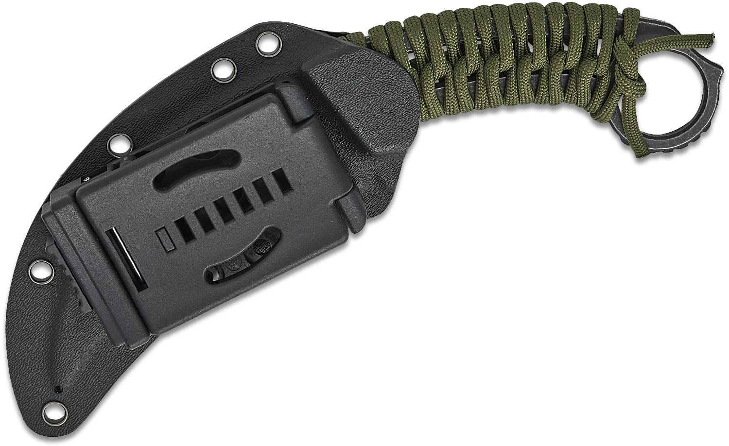 SOG Gambit XL Karambit Fixed 4" AUS-10A Black Stonewashed Hawkbill ...