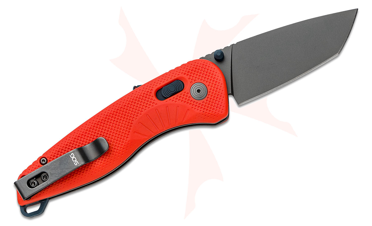 SOG Aegis AT Tanto Rescue Red and Indigo Assisted Folding Knife 3.11 ...