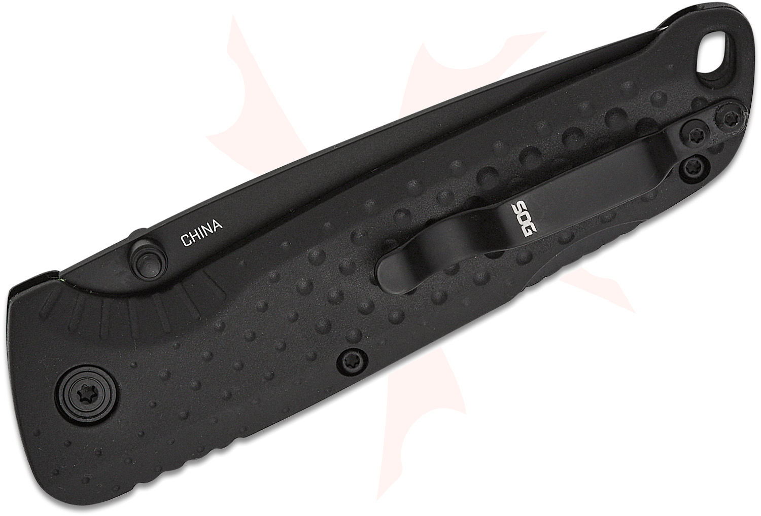 SOG Adventurer LB Lock Back Folding Knife 3" Black Drop Point Blade ...