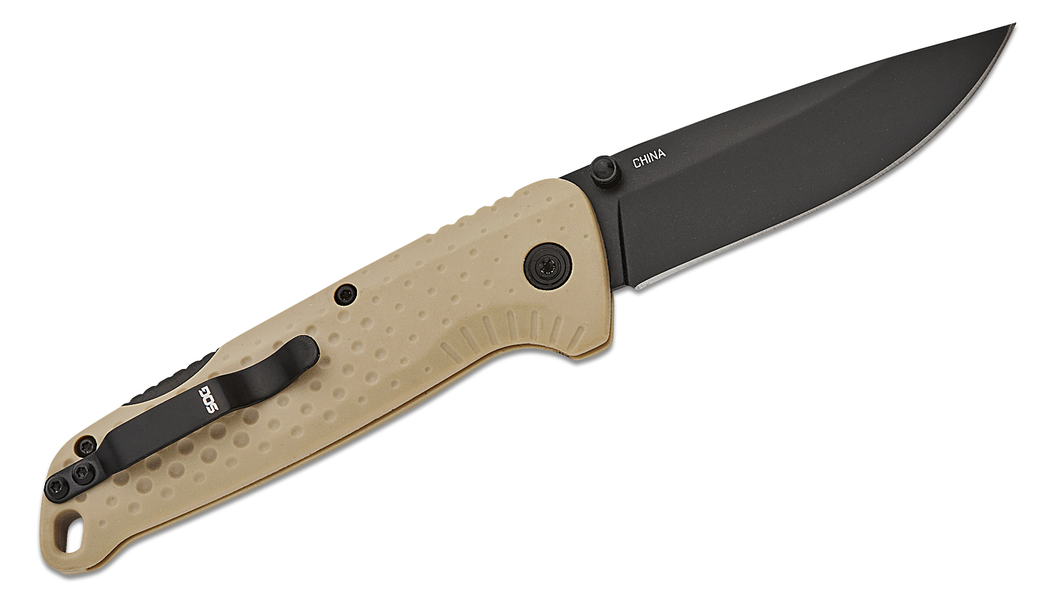 SOG Adventurer LB Lockback Folding Knife 3" Black PVD Drop Point Blade ...