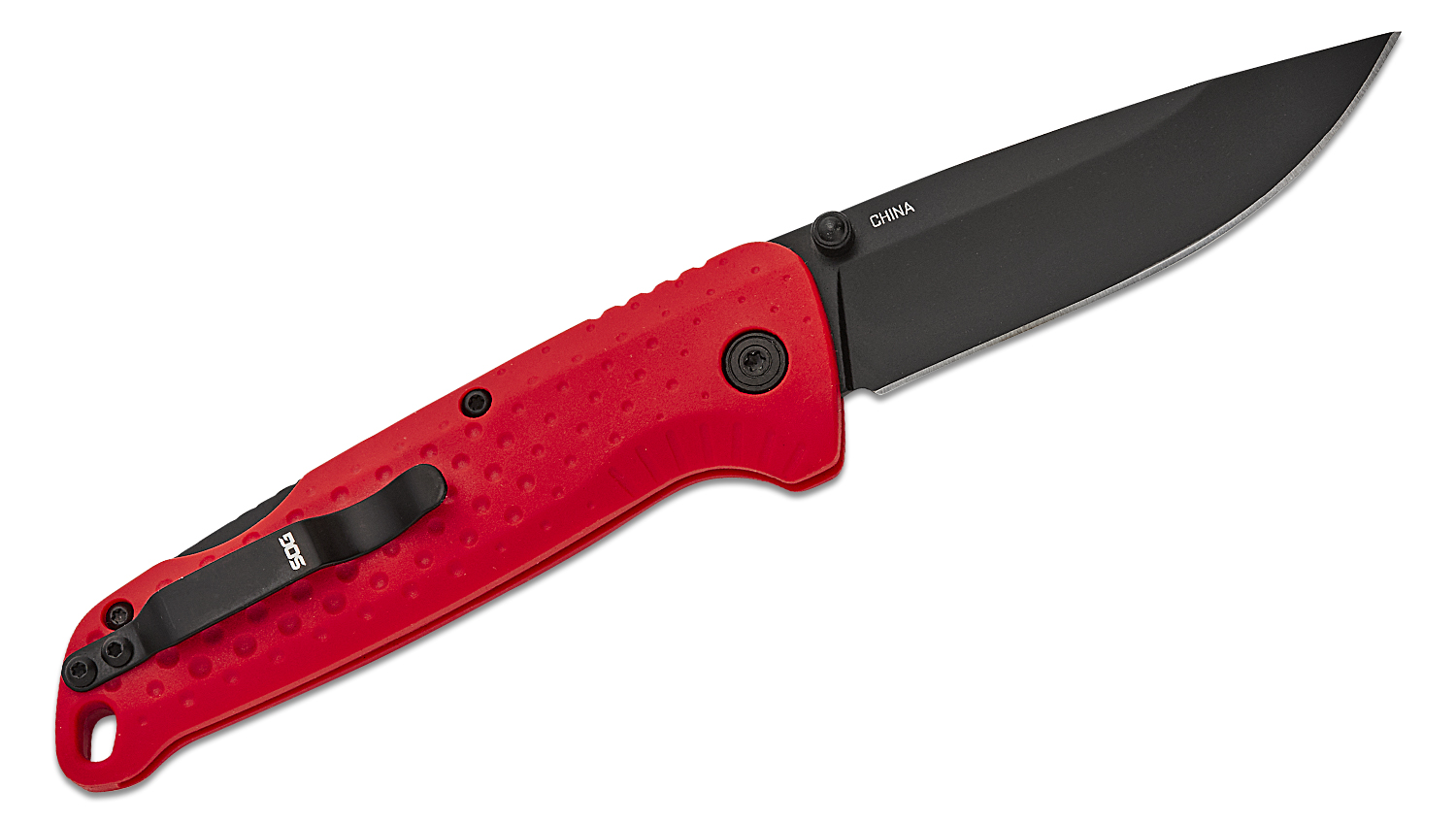 SOG Adventurer LB Lockback Folding Knife 3" Black PVD Drop Point Blade ...