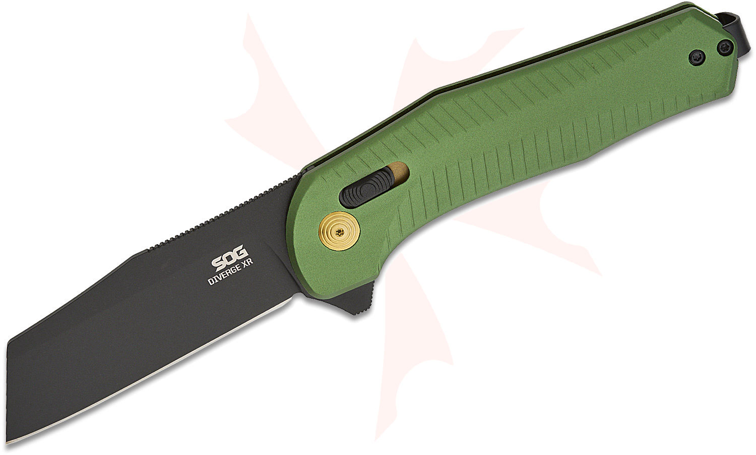 SOG Diverge XR Lock Flipper Knife 3" D2 Black PVD Modified Sheepsfoot ...