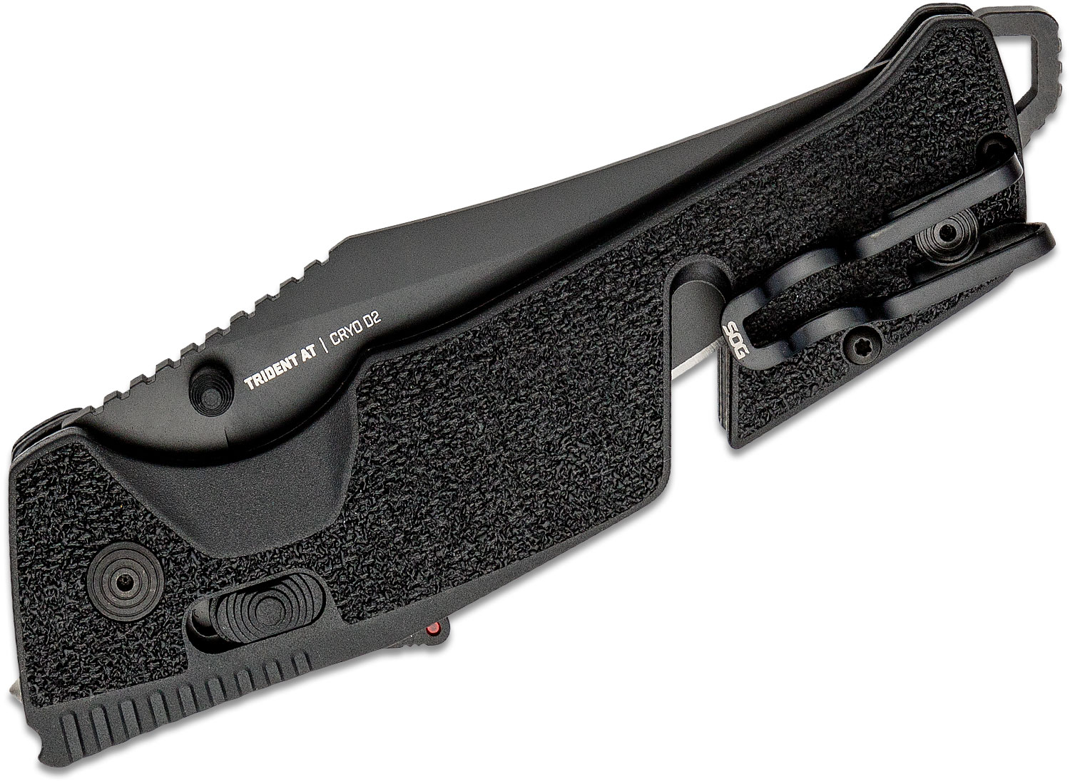 SOG Trident AT Blackout Assisted Folding Knife 3.7" D2 Black Plain ...