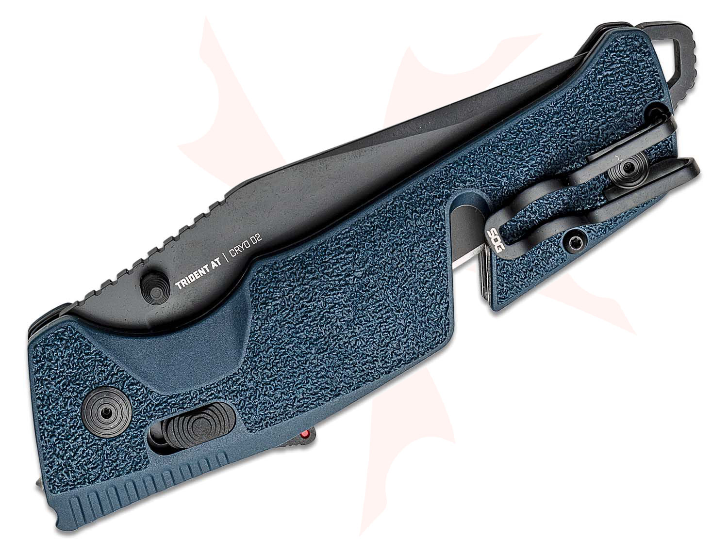 SOG Trident AT Uniform Blue Assisted Folding Knife 3.7" D2 Black Tanto ...