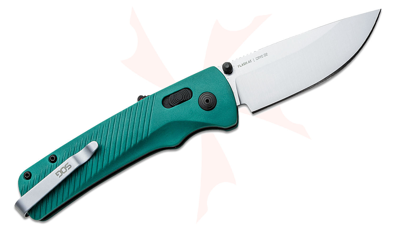 SOG Flash AT Petrol Assisted Folding Knife 3.45" D2 Satin Plain Blade ...