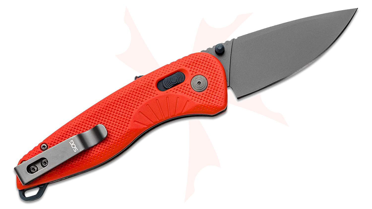 SOG Aegis AT Rescue Red and Indigo Assisted Folding Knife 3.11" D2 ...