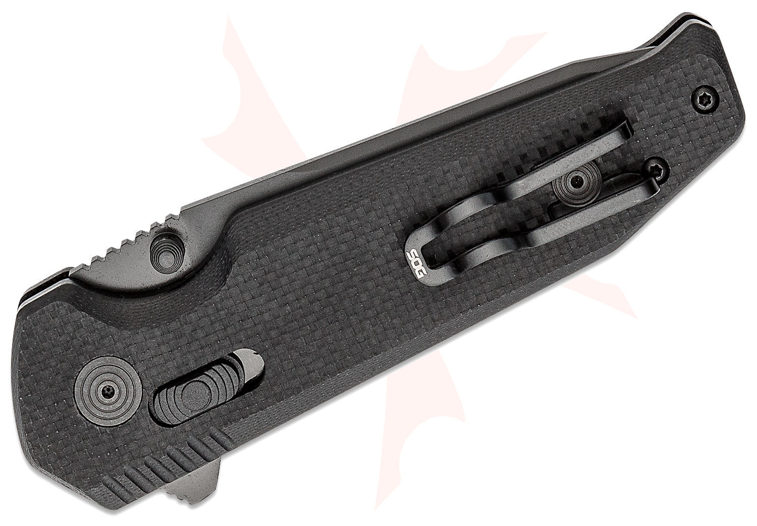 SOG Vision XR Flipper Knife 3.36" CTS-XHP Black Tanto Plain Blade ...