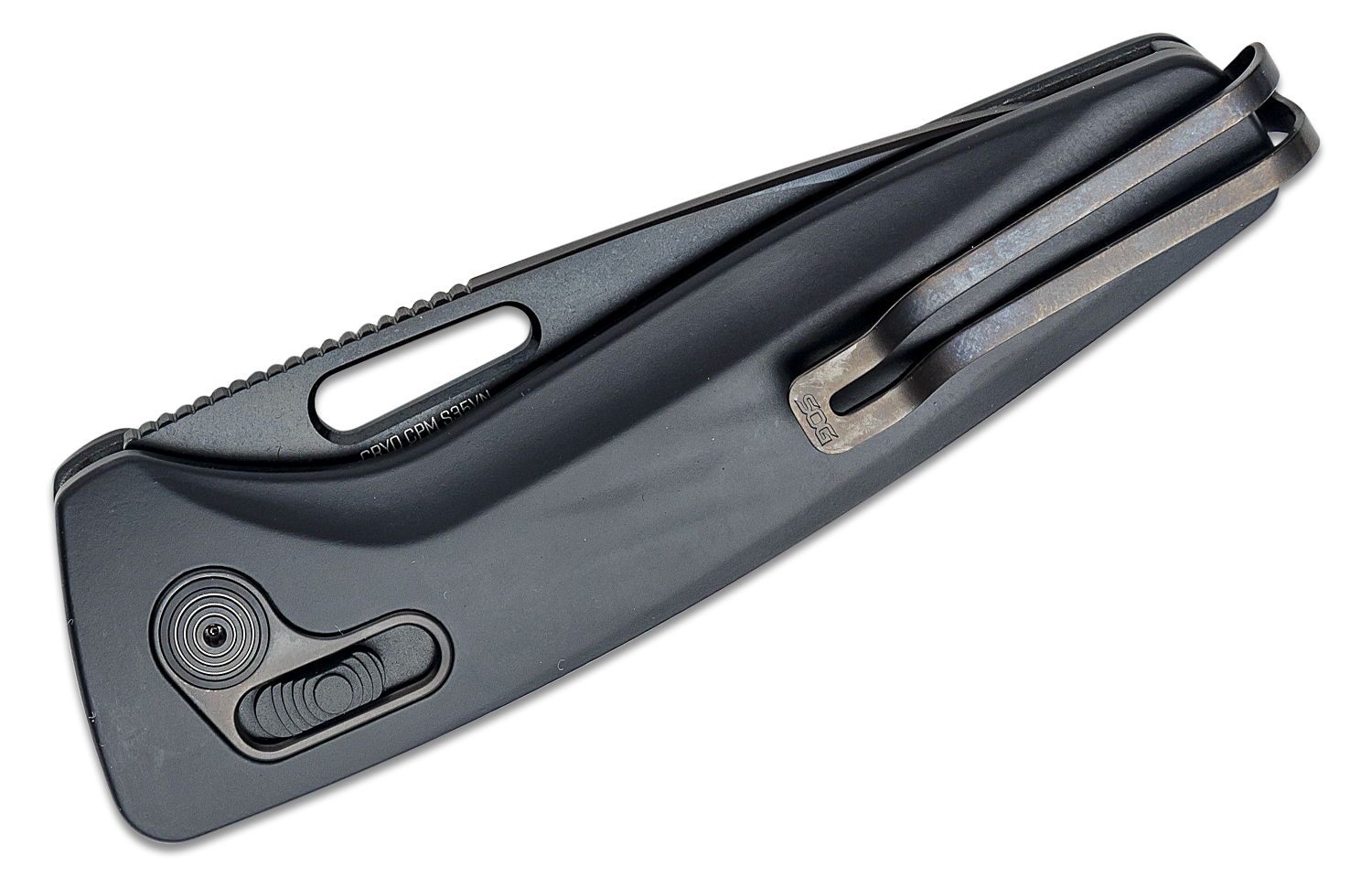 SOG One-Zero XR Folding Knife 3.11" S35VN Black TiNi Drop Point Blade ...