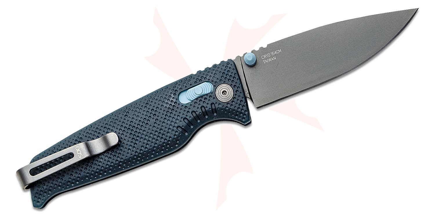 SOG Altair XR Folding Knife 3.19" 154CM Black TiNi Drop Point Blade ...