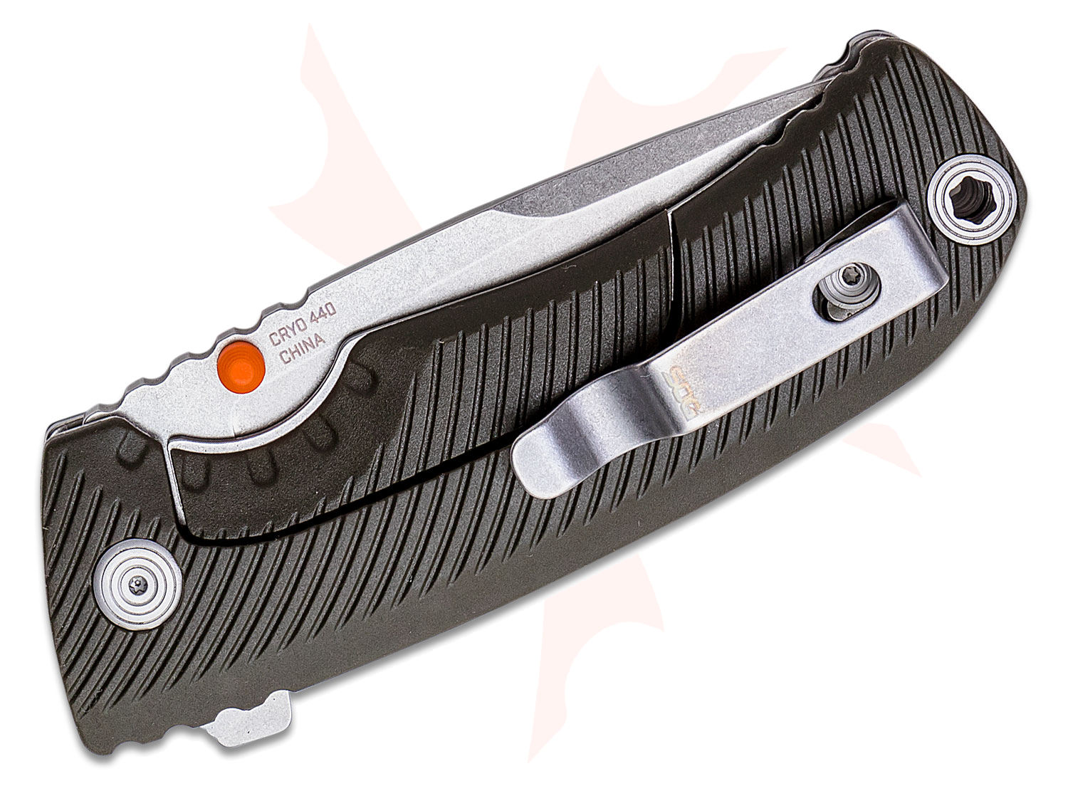 SOG Tellus FLK Flipper Knife 3.65" CRYO 440C Stonewashed Clip Point, OD ...