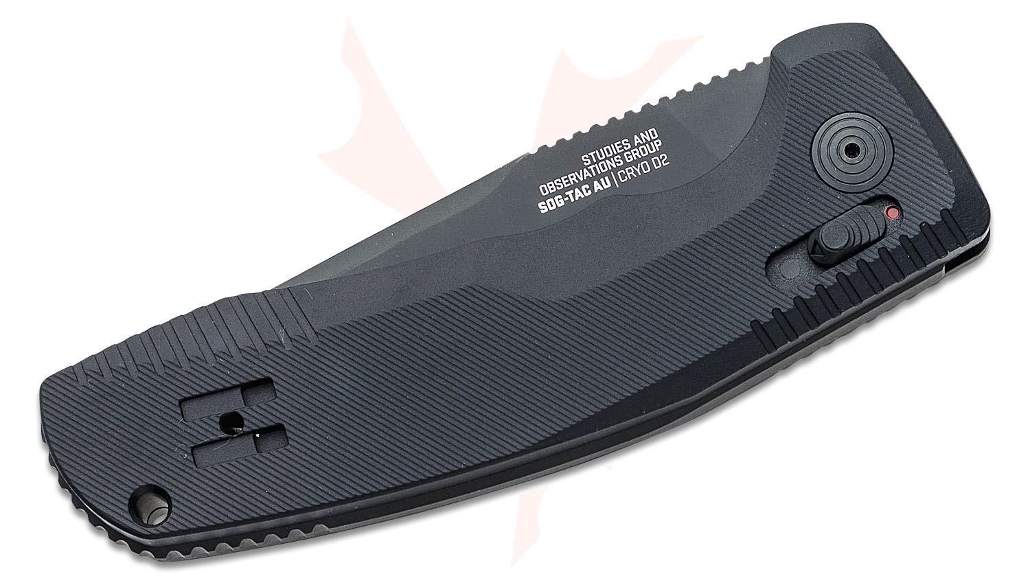SOG SOG-TAC AU AUTO Folding Knife 3.43" D2 Black Drop Point Plain Blade ...
