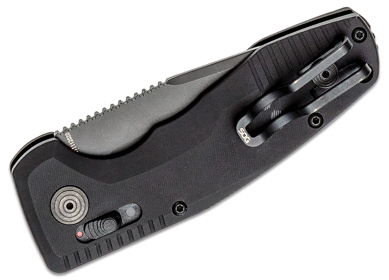 SOG SOG-TAC AU AUTO Folding Knife 3.43" D2 Black Tanto Plain Blade ...