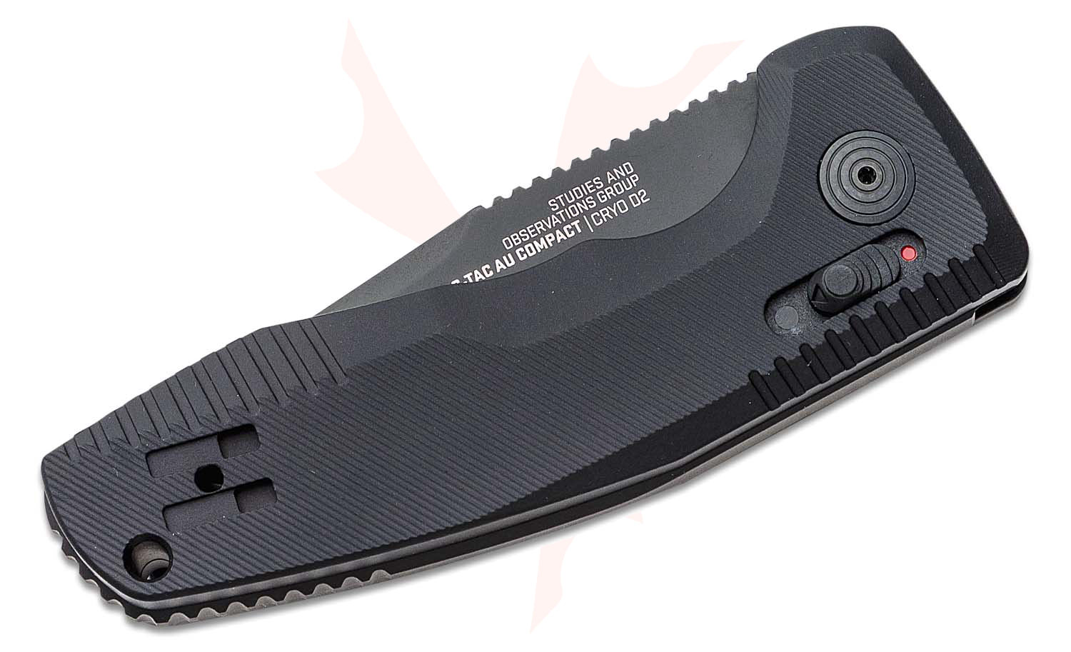 SOG SOG-TAC AU Compact AUTO Folding Knife 2.94" D2 Black Tanto Plain ...