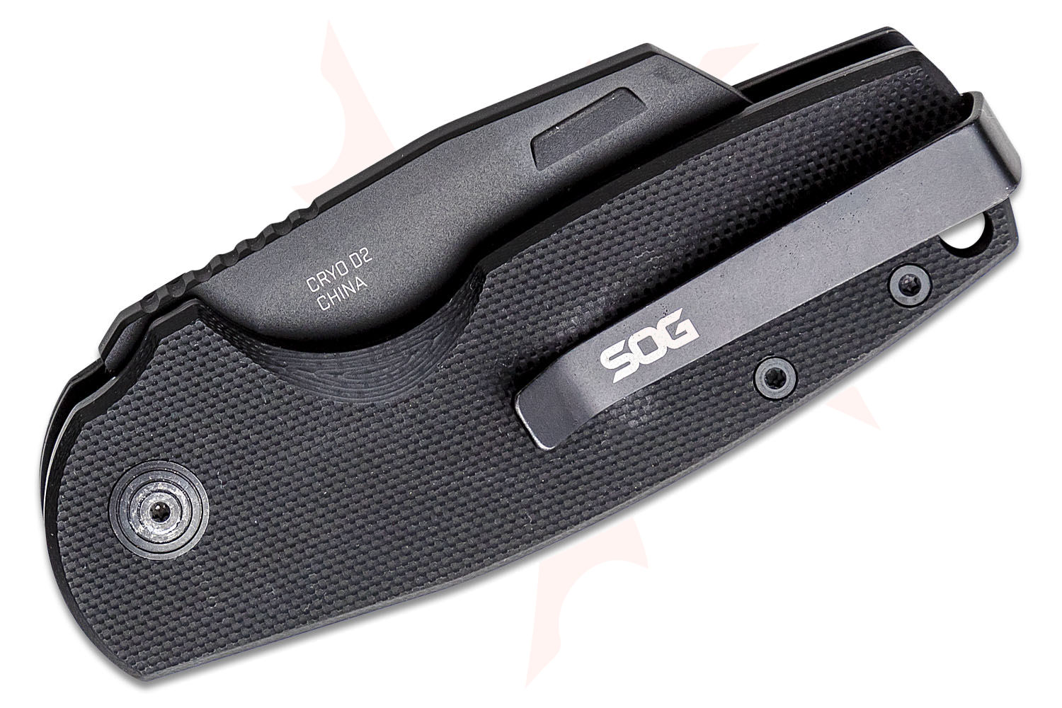 SOG Stout SJ Blackout Slipjoint Folding Knife 2.36" D2 Black Cleaver ...