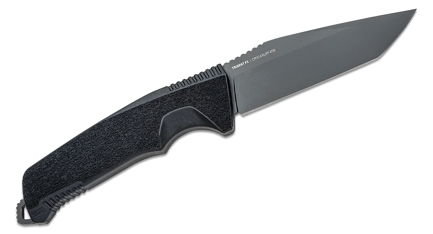 SOG Trident FX Blackout Fixed Blade Knife 4.2" 4116 Black Tanto Blade ...