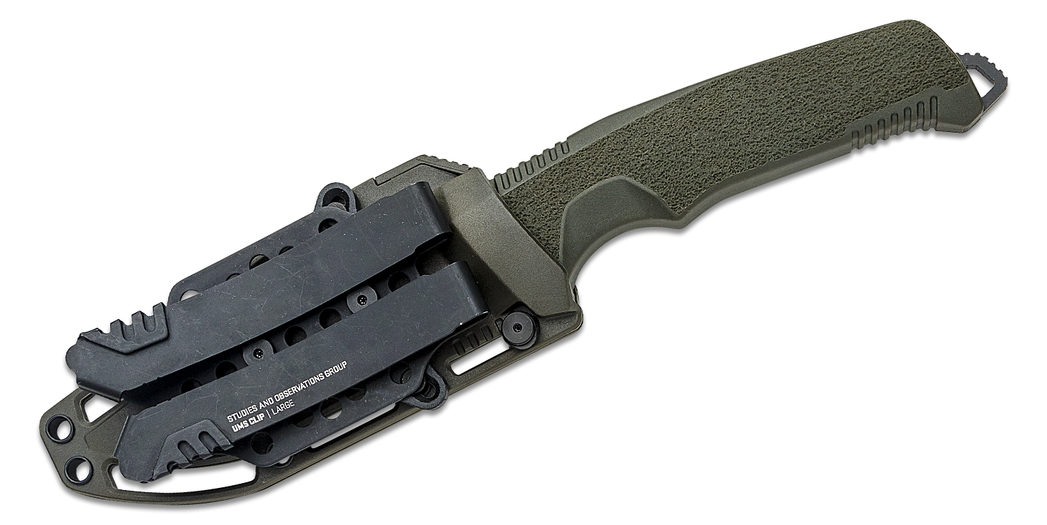 SOG Trident FX Olive Drab Fixed Blade Knife 4.2" 4116 Black Tanto Combo ...