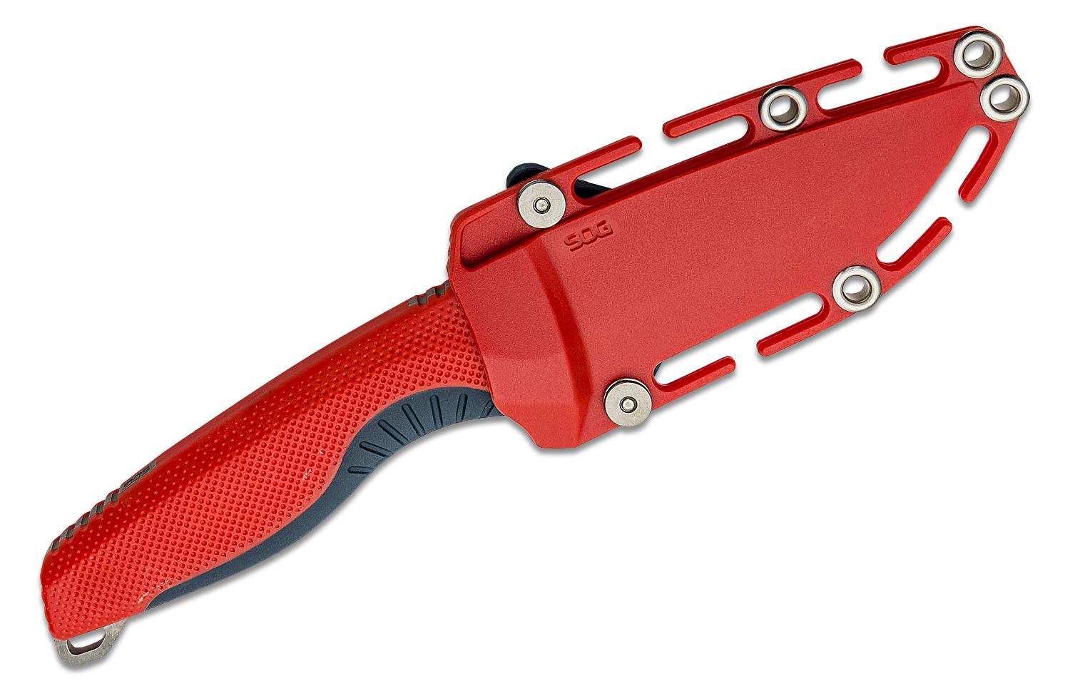 SOG Aegis FX Rescue Red and Indigo Fixed Blade Knife 3.66" 4116 Black ...