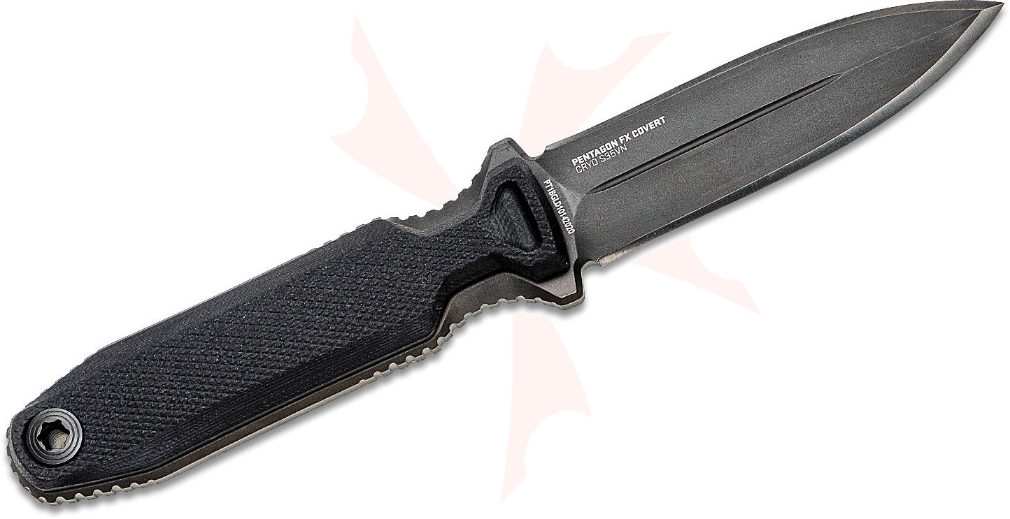 SOG Pentagon FX Covert Blackout Fixed Blade Knife 3.41" S35VN Black ...