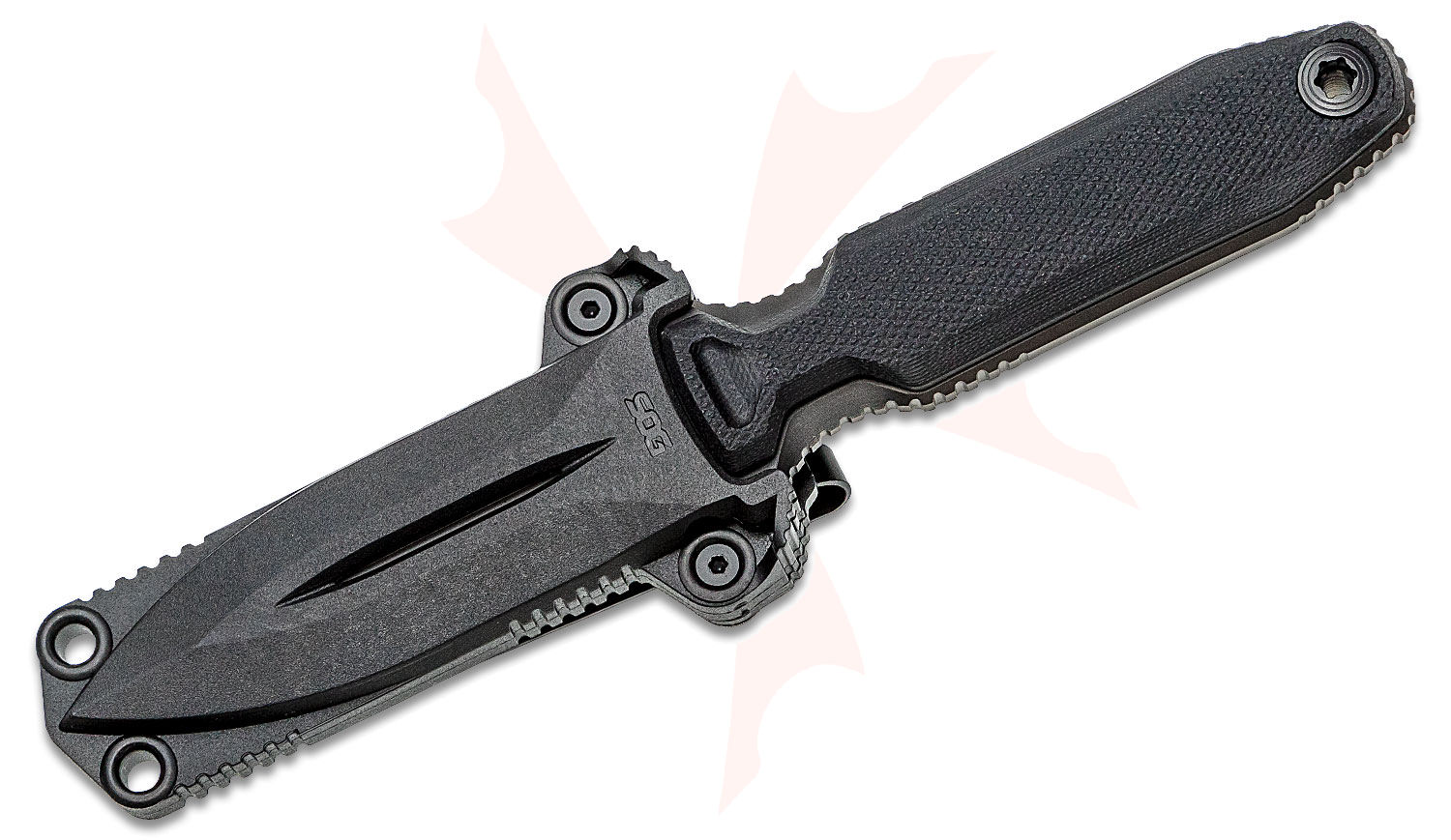 SOG Pentagon FX Covert Blackout Fixed Blade Knife 3.41" S35VN Black ...