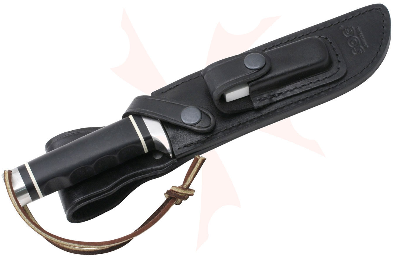 SOG S2B-L Trident 2.0 Fixed 6.4" Satin Plain Blade, Micarta Handles ...