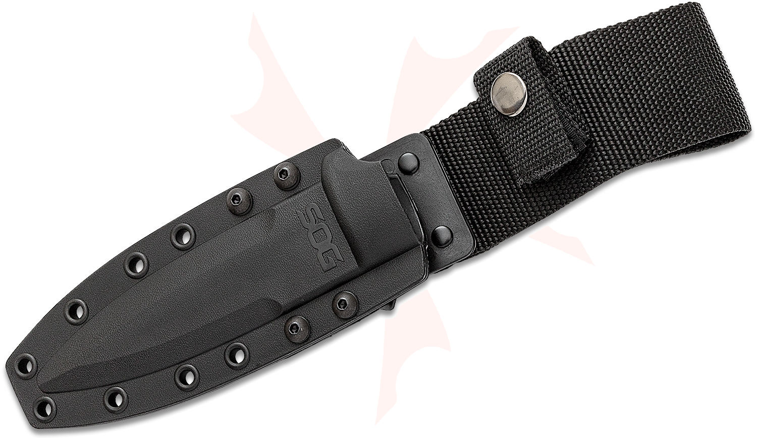 SOG SEAL Pup Elite Fixed 4.85" Black Tini Combo Blade, GRN Handles ...