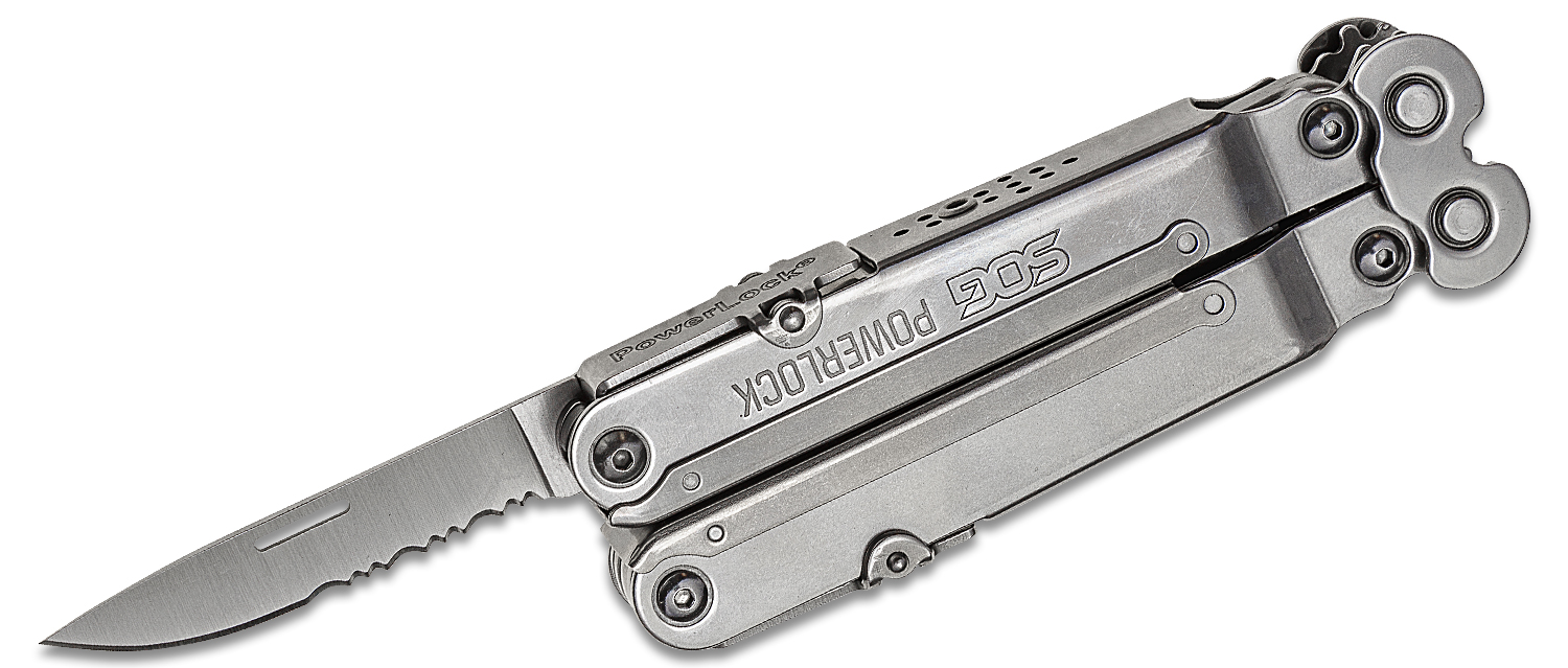 SOG PowerLock Stainless Finish Multi-Tool with Nylon Sheath ...