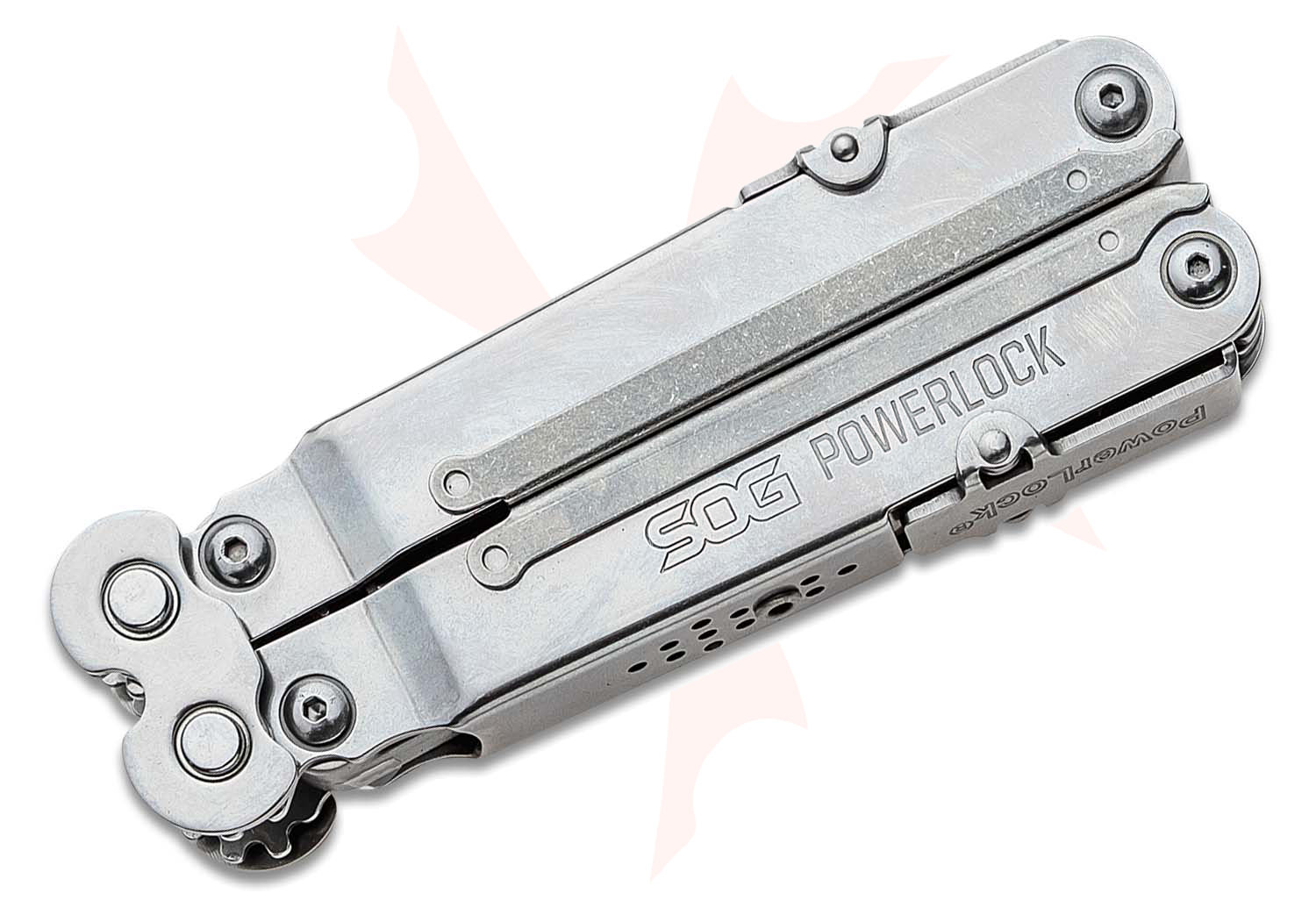 SOG PowerLock w/ V-Cutter Stainless Finish Multi-Tool with Nylon Sheath ...