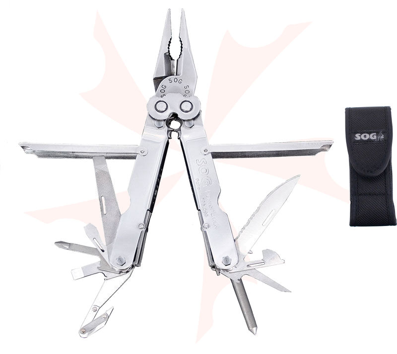 SOG PowerLock 2.0 EOD Stainless Finish Multi-Tool with Nylon Sheath ...