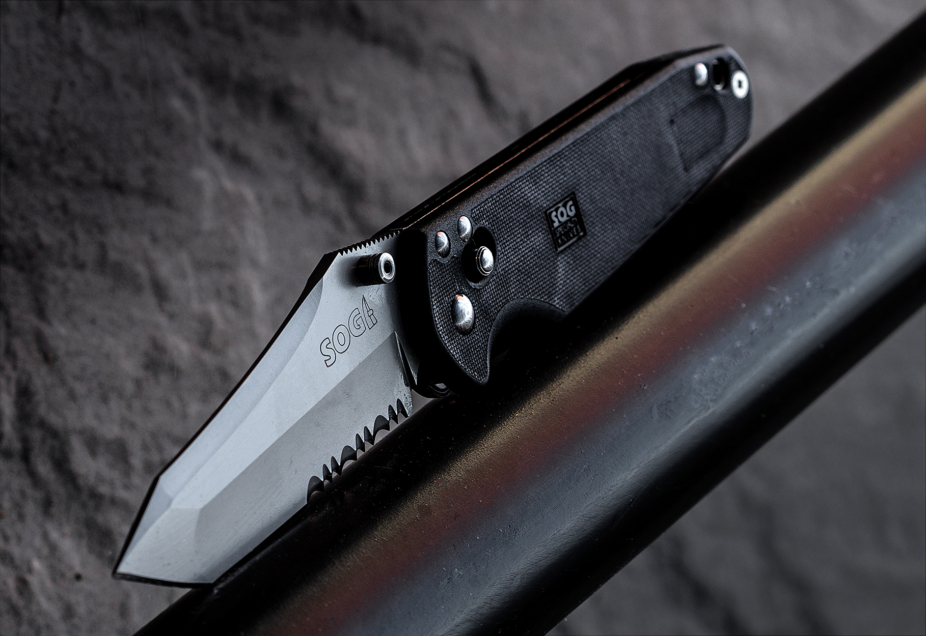 SOG XV71 X-Ray Vision Folding Knife 3.75" VG10 Bead Blast Combo Tanto ...