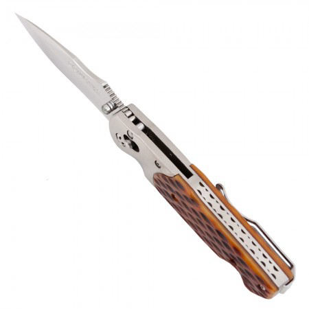 SOG A01 Arcitech Folding Knife 3.5" VG10 Satin Blade, Red Jigged Bone ...