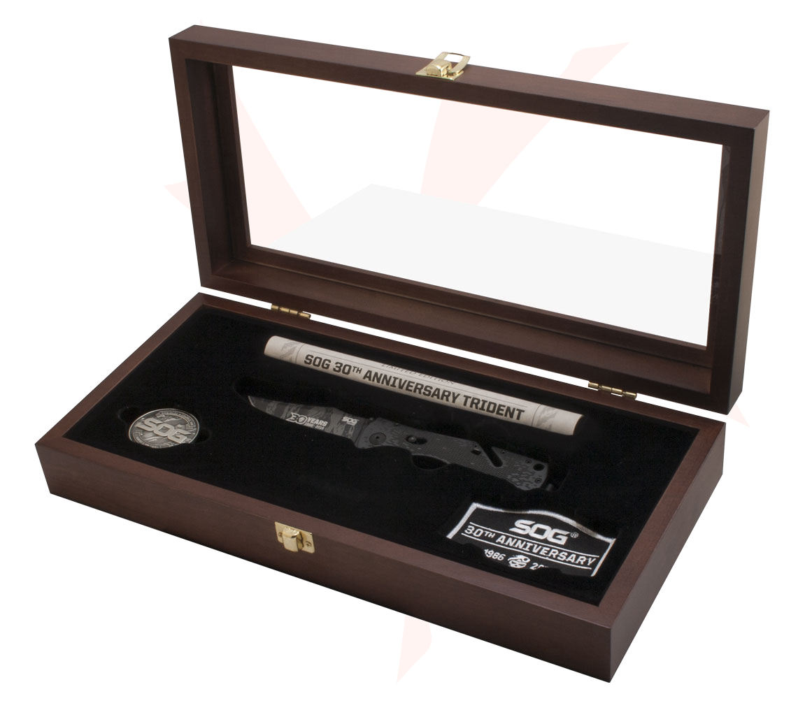 SOG ANV1002 30th Anniversary Series Trident Assisted Folding Knife 3.75 ...