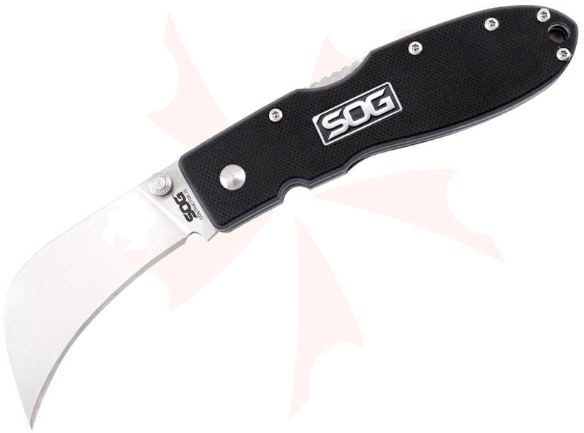 SOG EL-40 Contractor IV Folding Knife 2.625" Satin Plain Hawkbill Blade ...