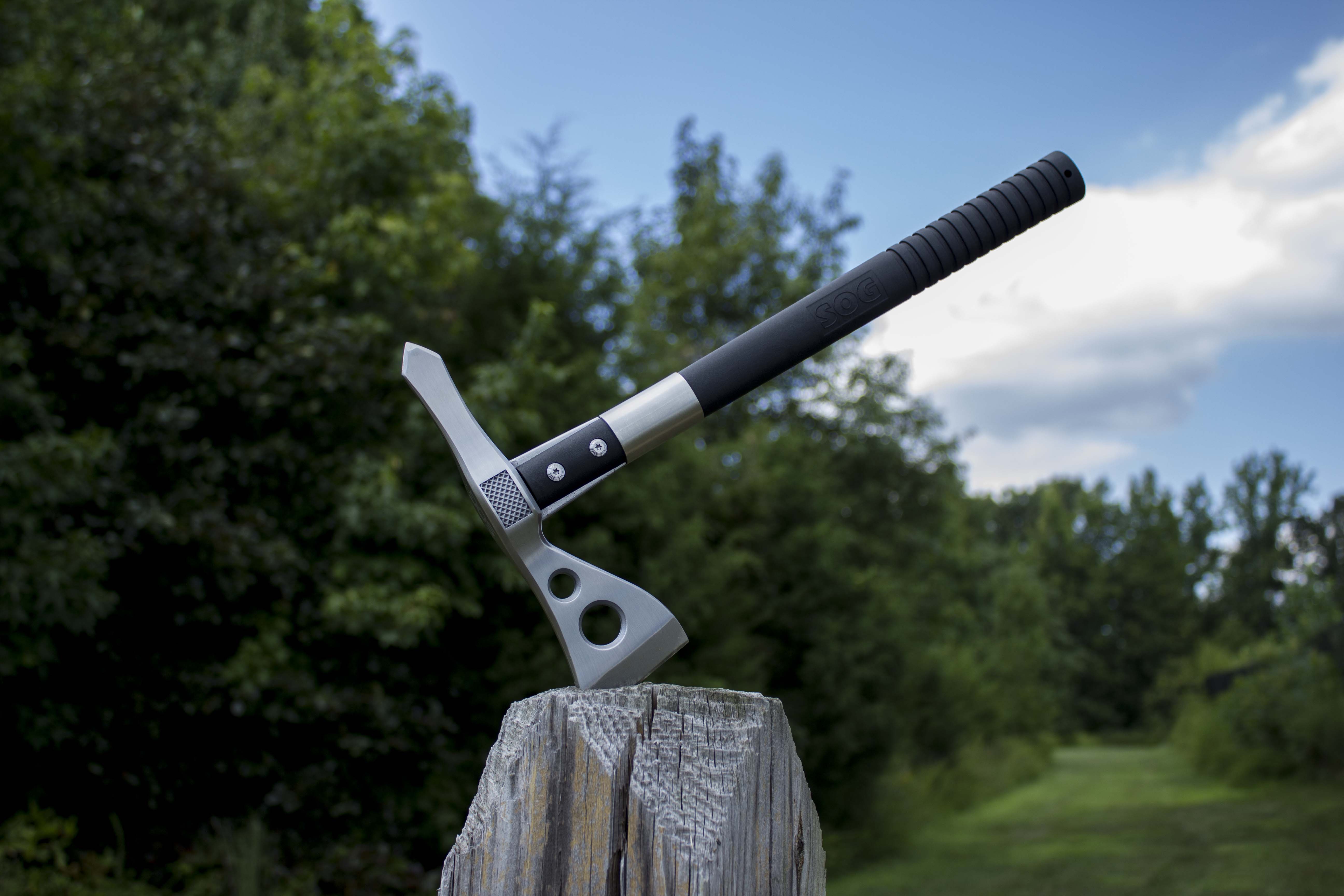 SOG Tactical Tomahawk 15.75" Overall, Satin, Nylon Sheath - KnifeCenter ...