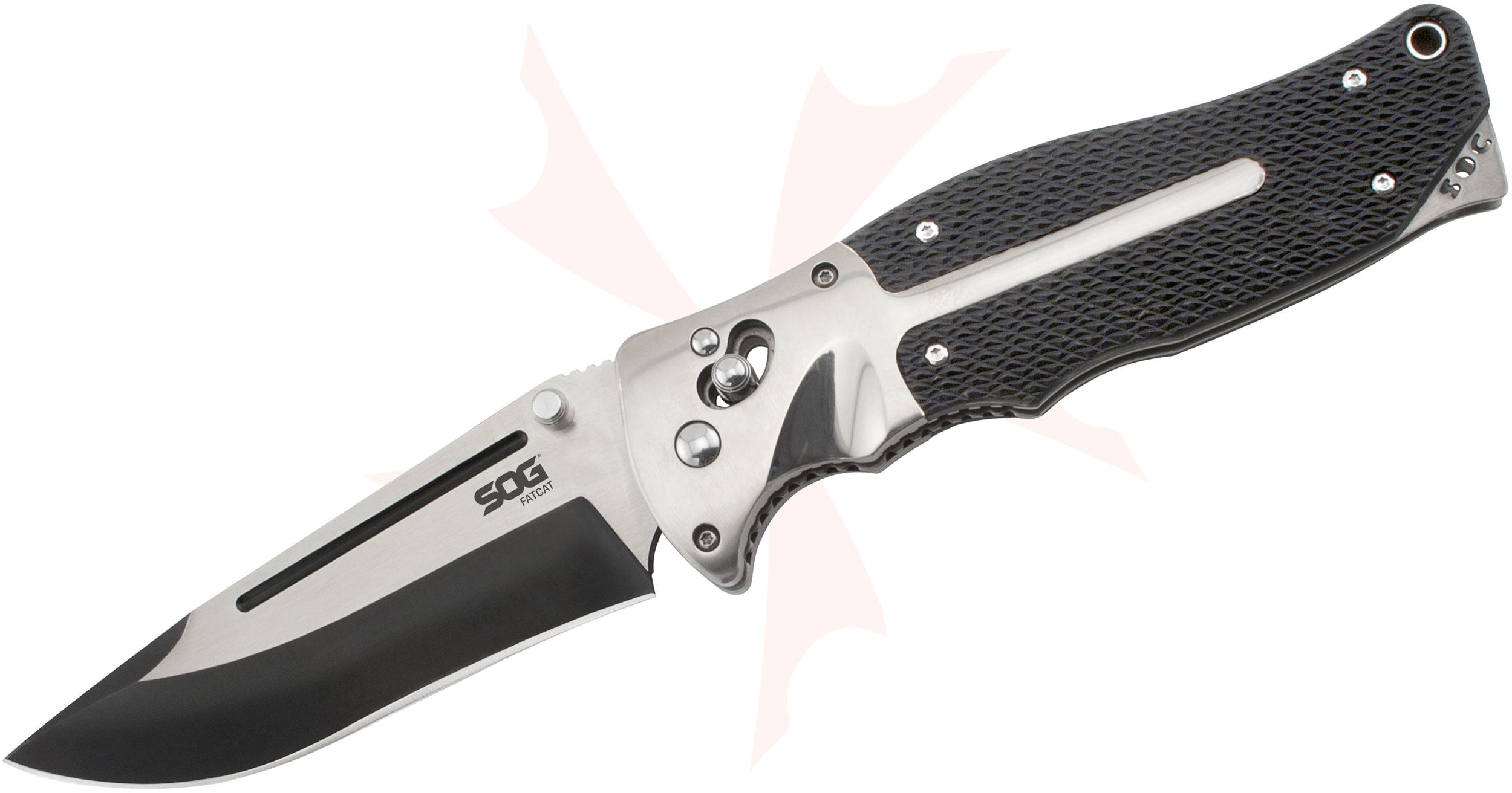 SOG FC01 Fatcat Folding Knife 4.5" VG10 Blade, Titanium and Kraton ...