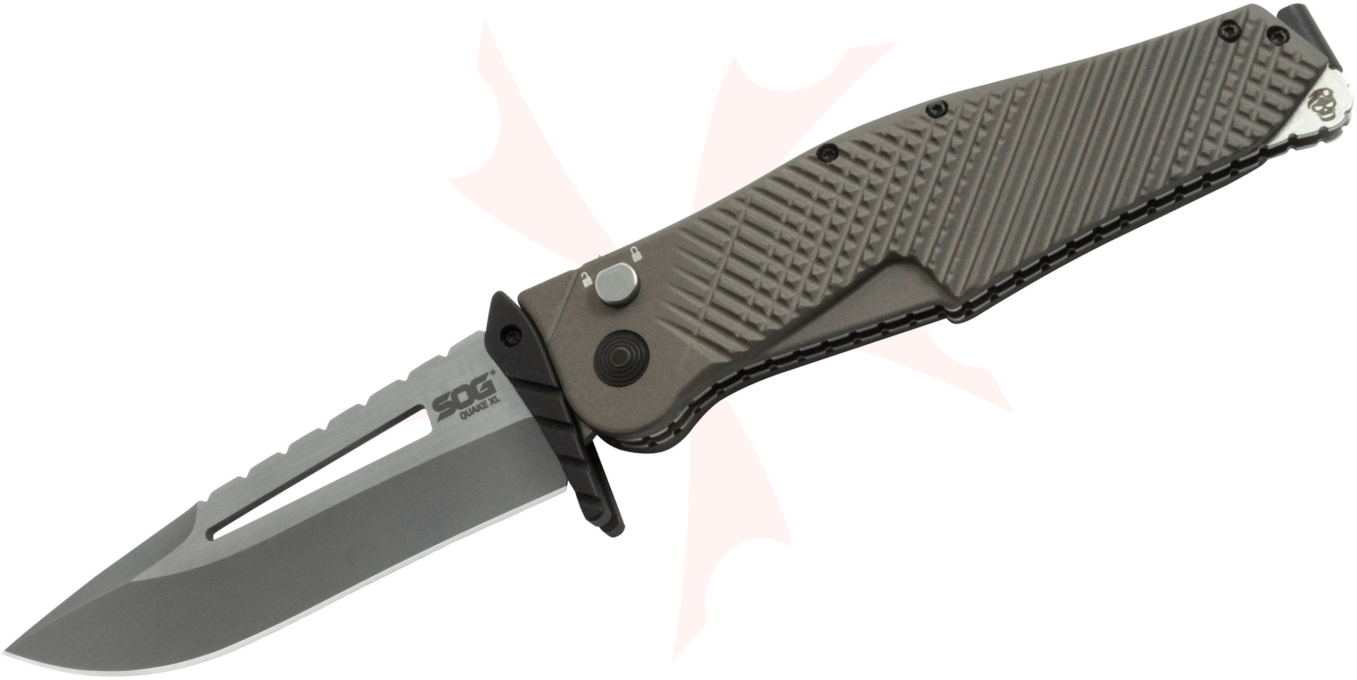 SOG Quake XL Folding Knife 4.5" Two-Tone VG-10 Plain Blade, Aluminum ...