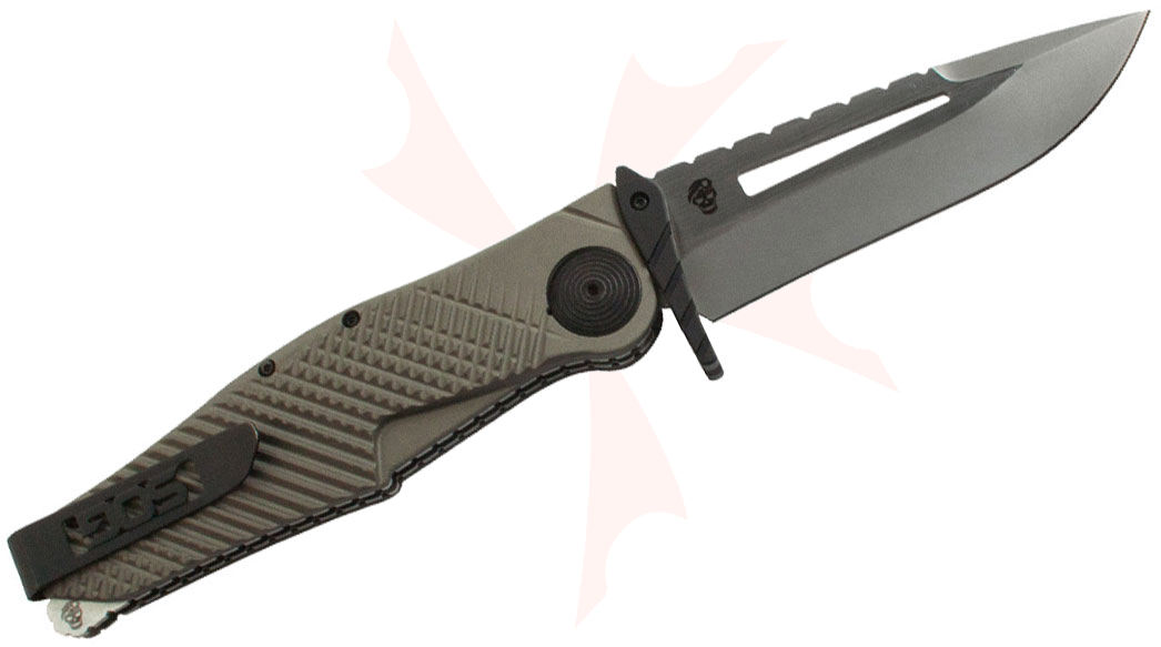 SOG Quake XL Folding Knife 4.5" Two-Tone VG-10 Plain Blade, Aluminum ...