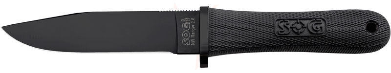SOG NW Ranger Hunting Knife Fixed 5.2" Black TiNi Blade, Kraton Handle ...
