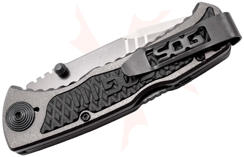 SOG Sideswipe Mini Assisted Folding Knife 3" Clip Point Blade, Aluminum ...