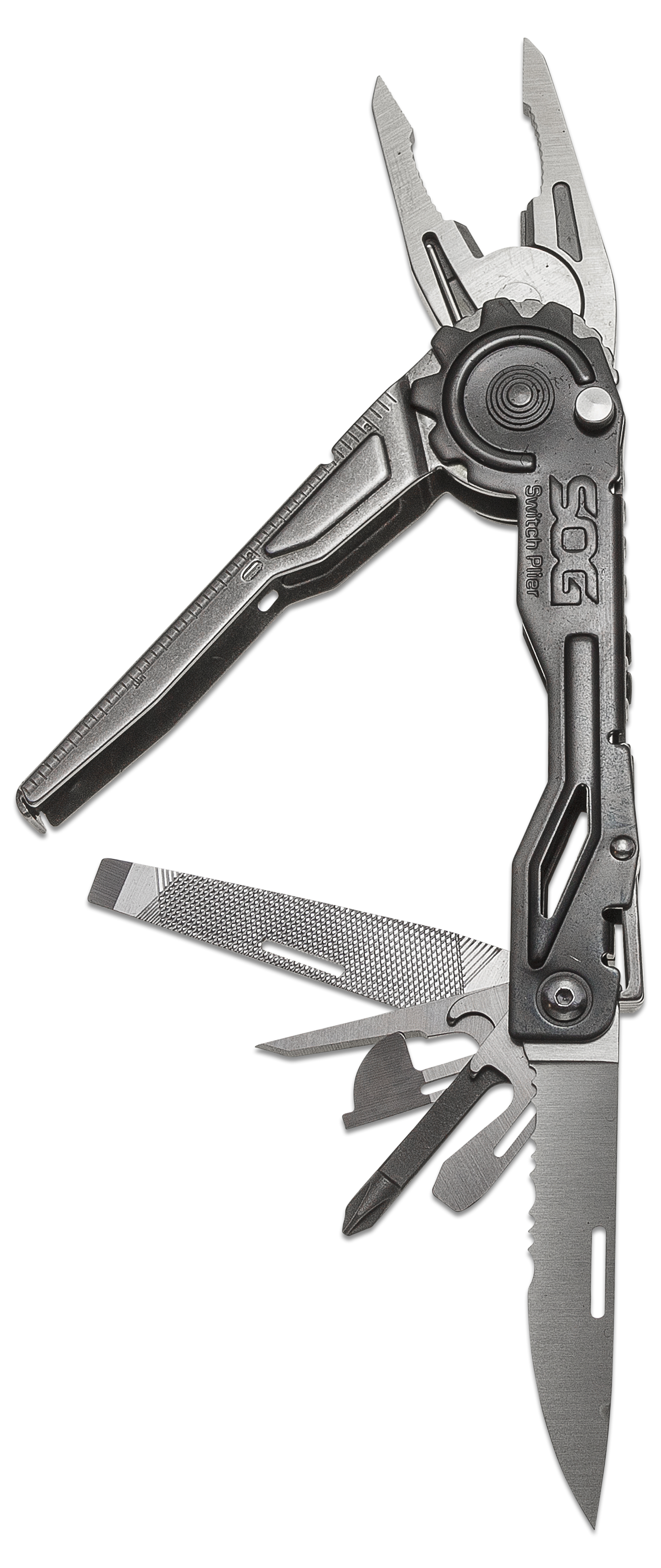 SOG SwitchPlier 2.0 Multi-Tool, Black and Silver - KnifeCenter ...