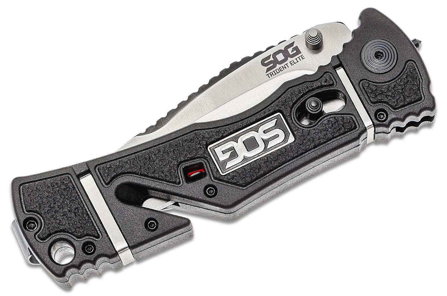 SOG Trident Elite Assisted Folding 3.7" Satin AUS-8 Plain Blade, GRN ...