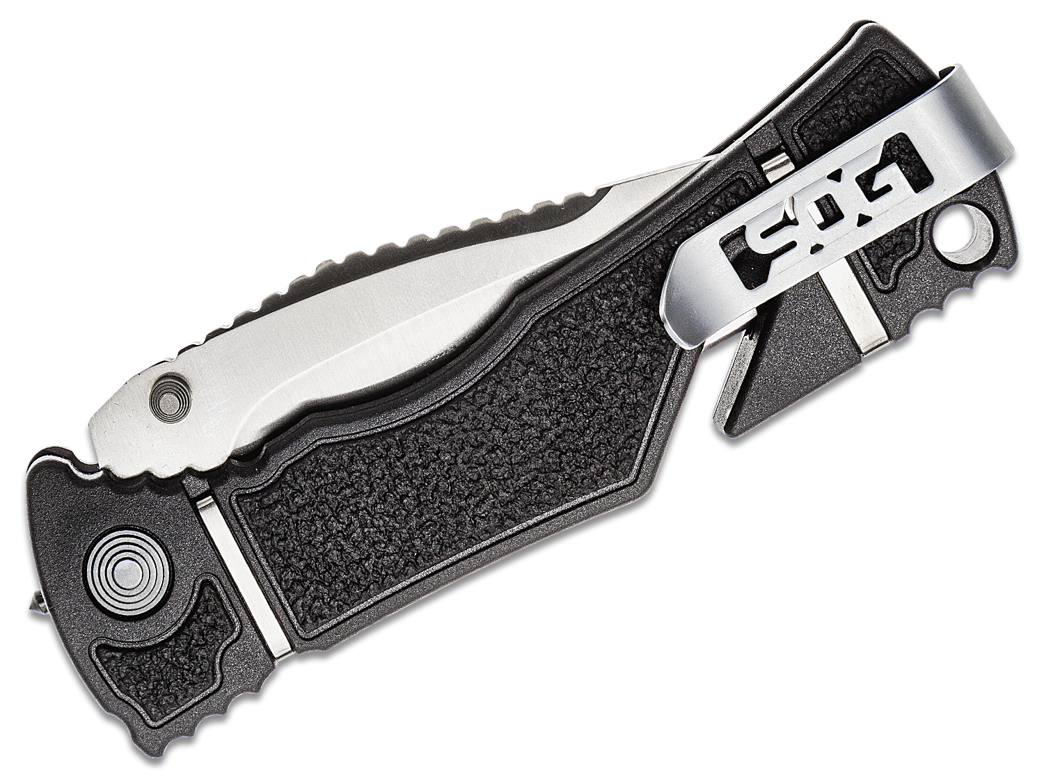 SOG Trident Elite Assisted Folding 3.7" Satin AUS-8 Plain Blade, GRN ...