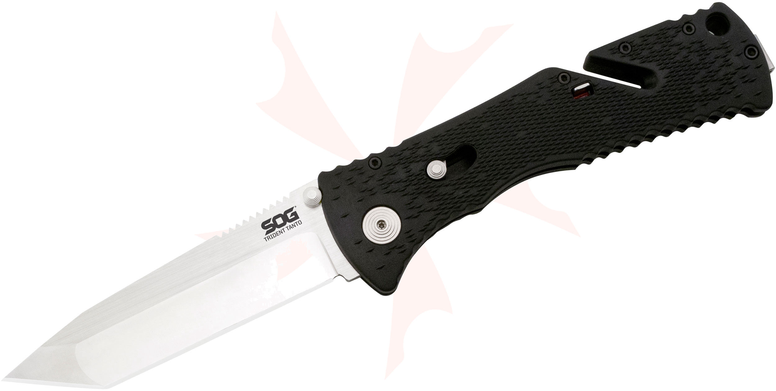 SOG TF6 Trident Folding Knife Assisted 3.75" Satin Plain Tanto Blade ...